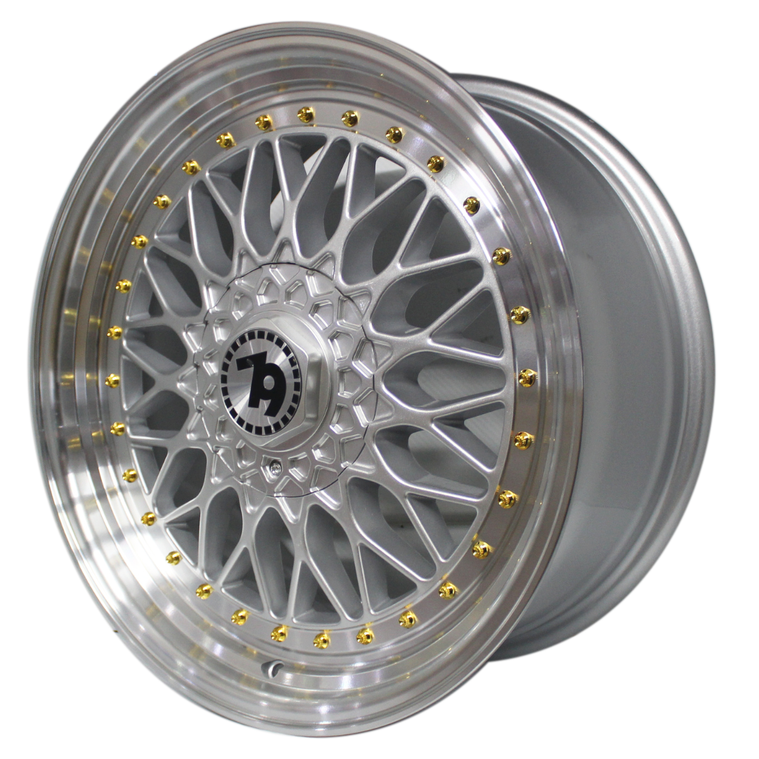 17 inch BSS - Silver Silver Lip Polished Gold Rivets 5x112/120 PCD 17x ...