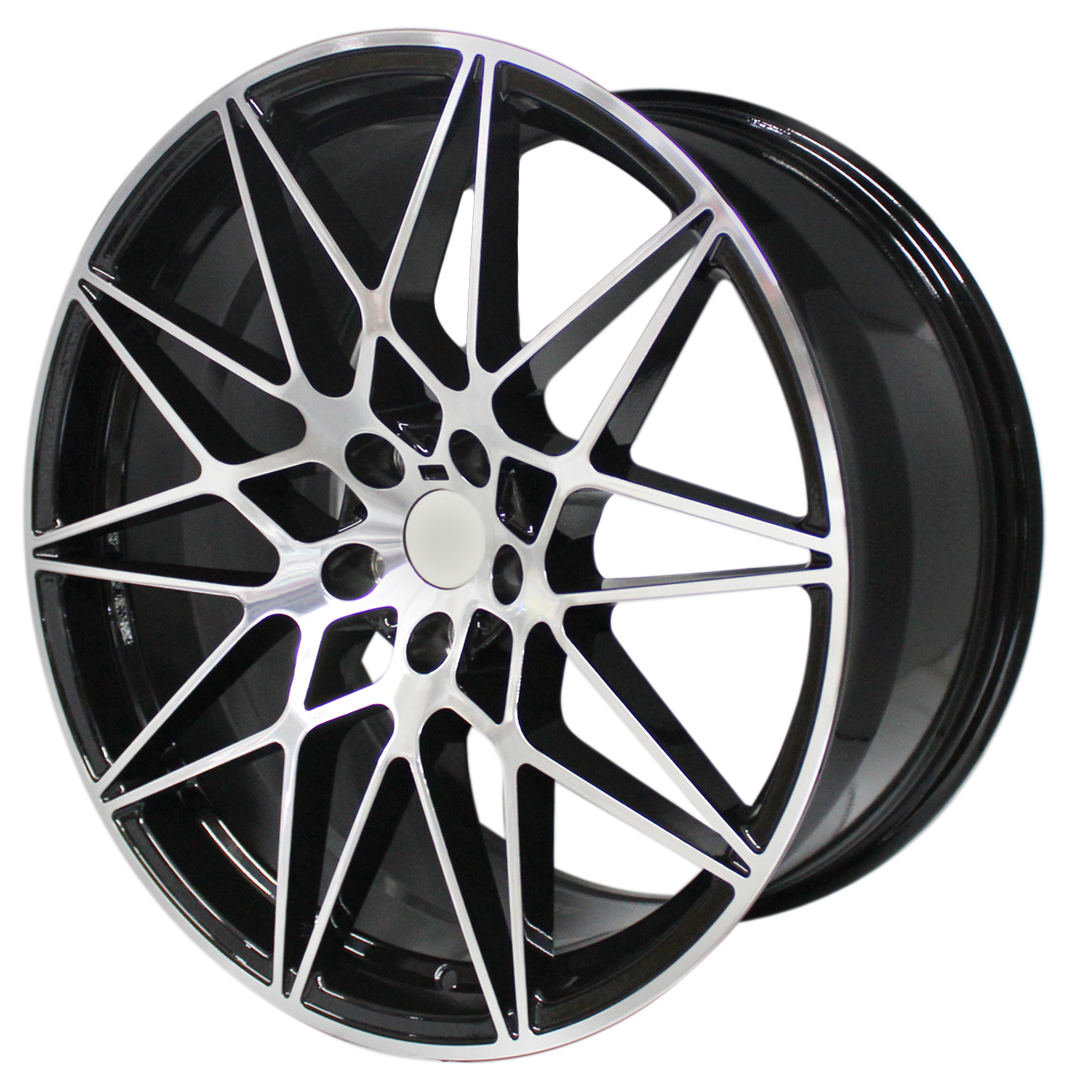 20 inch Forged Wheel- 5x112 -N/W Black Machined Face Black Machined ...