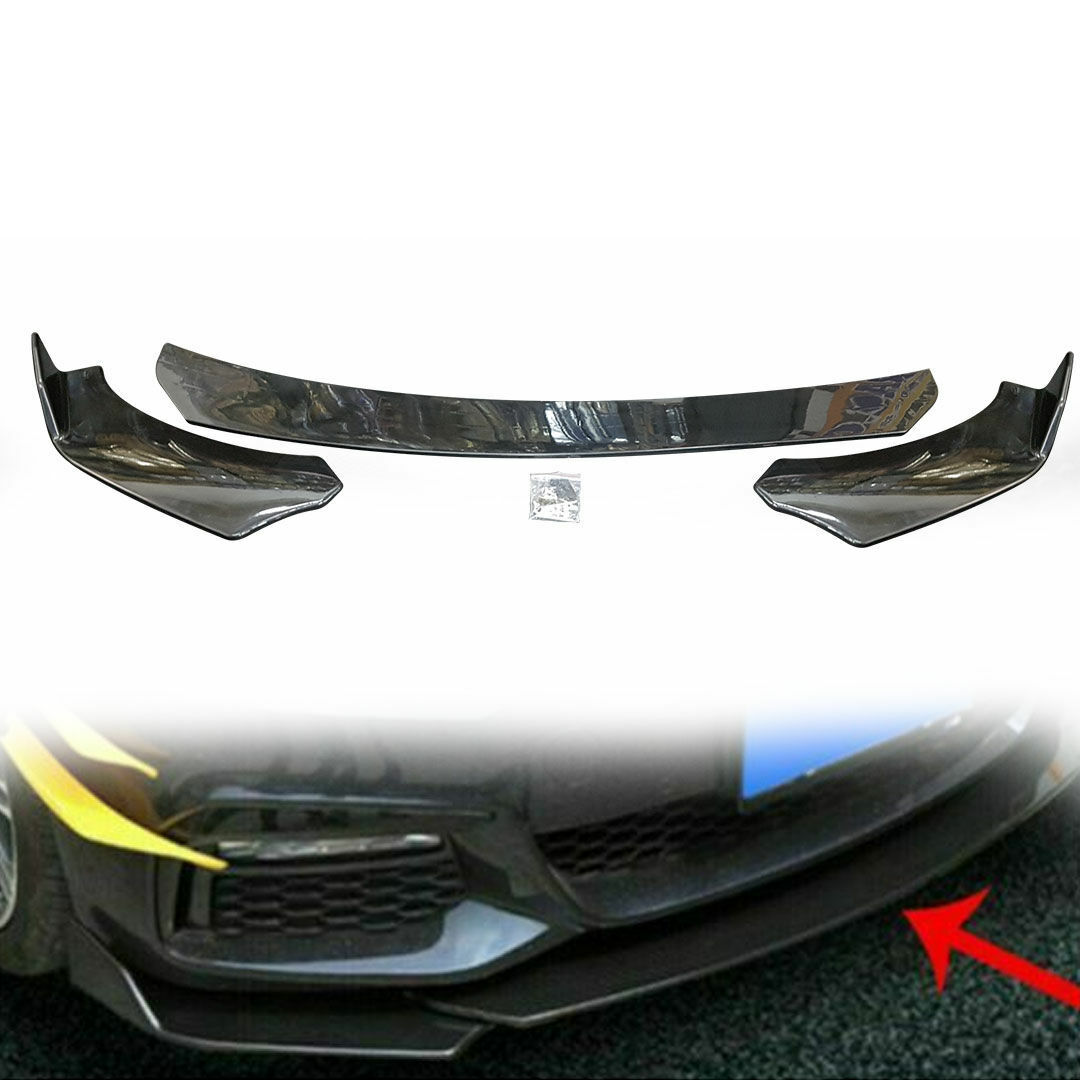 3 Piece Universal Front Lip (Gloss Black) 3 Piece Universal Front Lip ...
