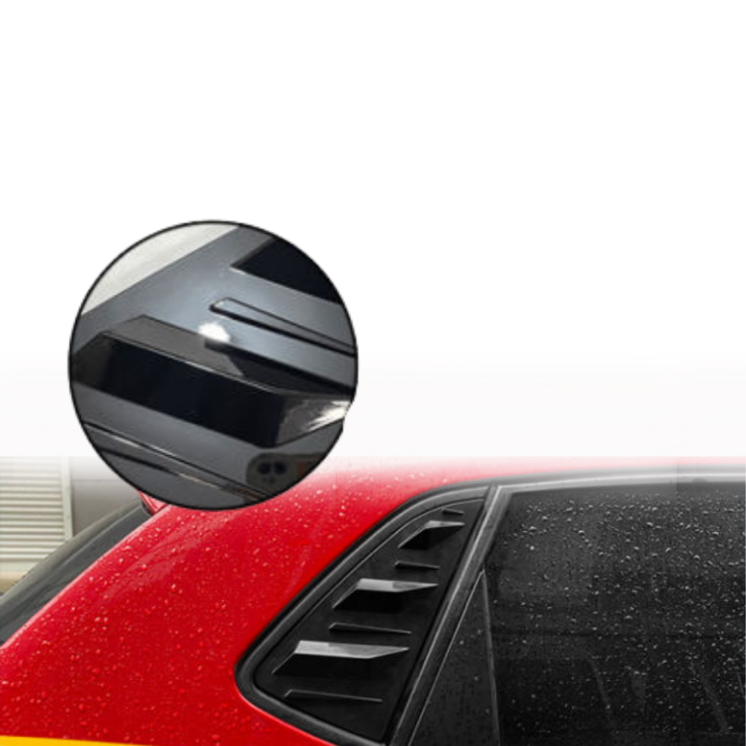Polo 8 Gloss Black Plastic Side Window Louver NEW design Fits onto rear ...