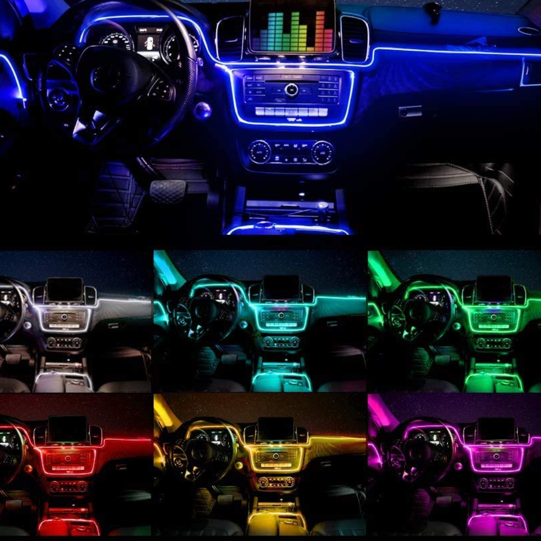 Universal Flexible Light guide Neon Strip 6M LED RGB Interior ...