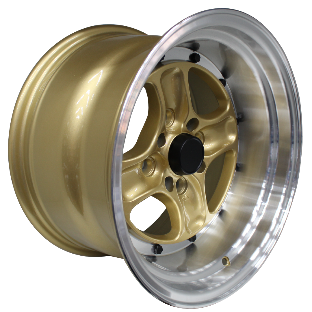 15 inch - Bling - Gold Machine Lip 9J Gold Machine Lip 4x100/114 PCD 9J ...