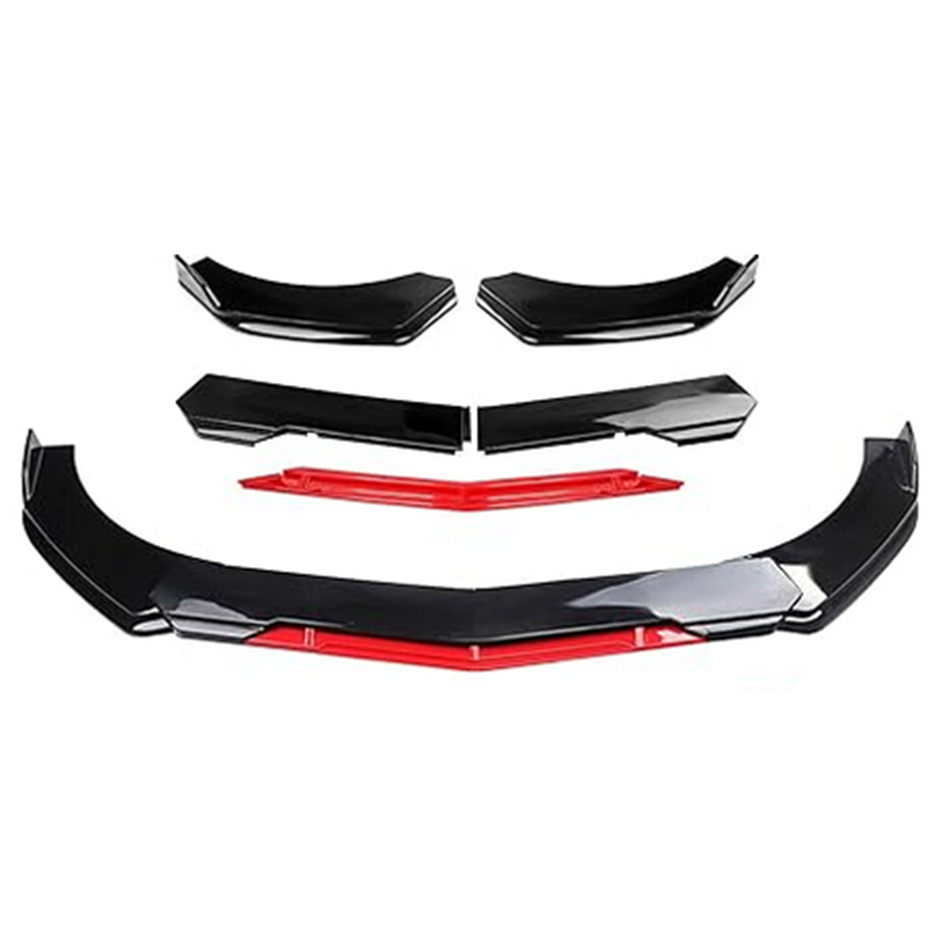 Universal front lip (Gloss Black +red) Universal front lip Plastic ...