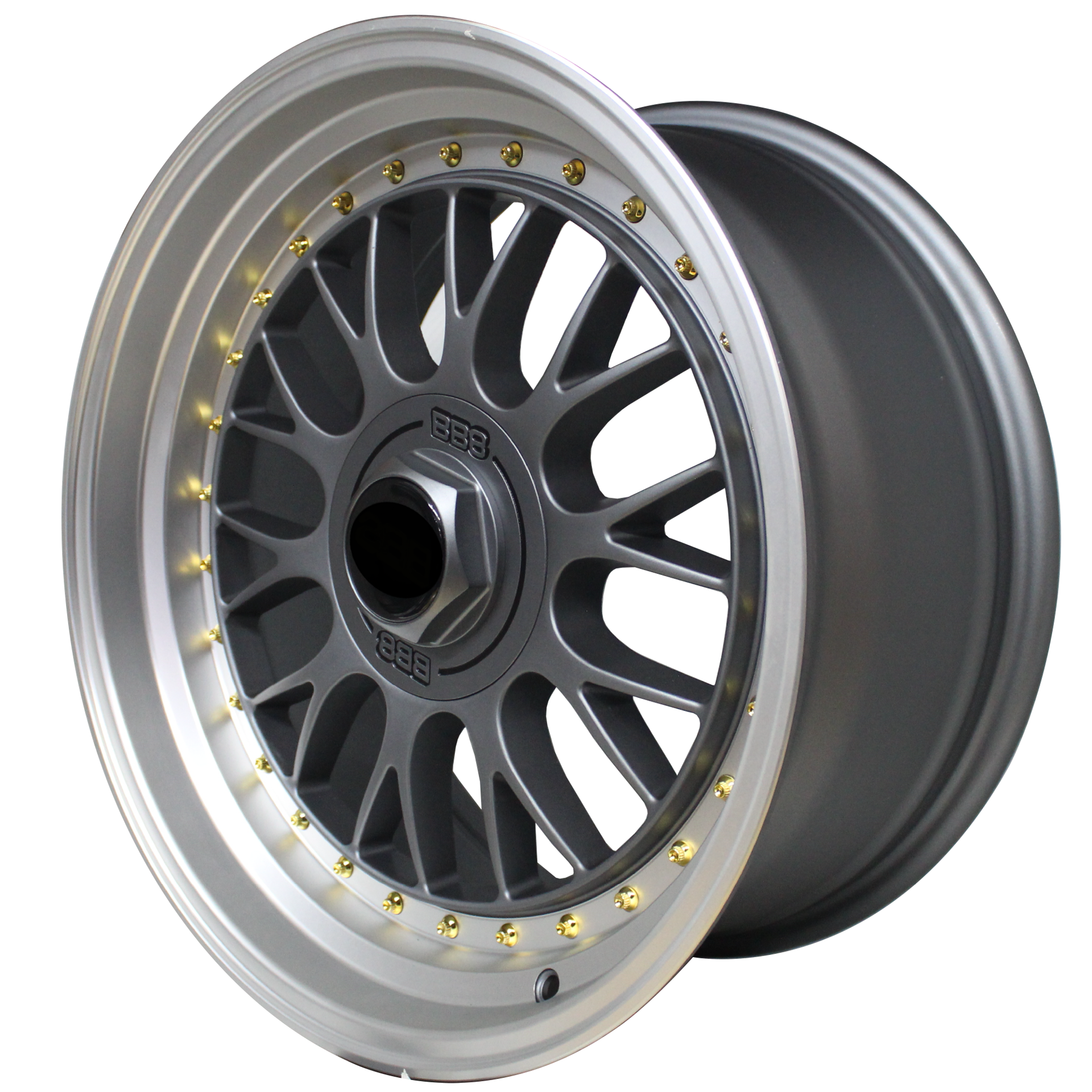 17 inch Porche BSS - 4x100/108 - Matt Gunmetal Machine Lip - Gold ...