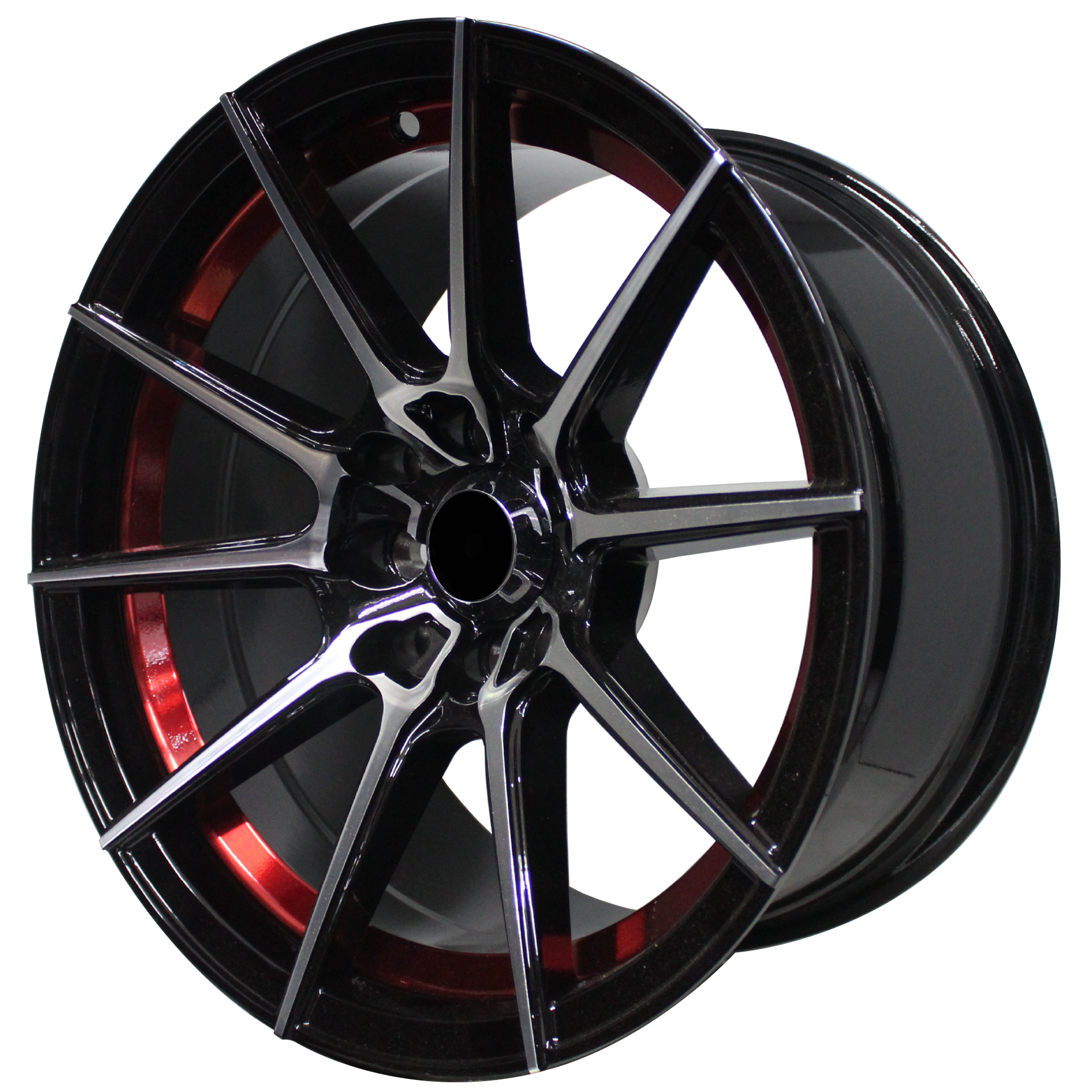 15 inch - Hector - 4X100/114 - Gloss Black Machined Red Undercoat Gloss ...