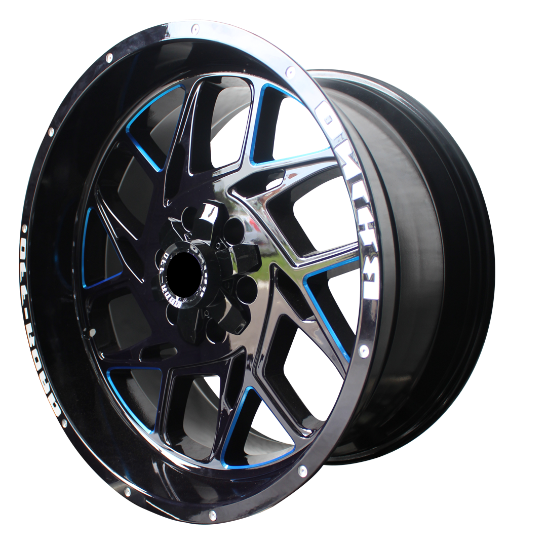 20 Inch - Fang - 6x139.7/6x135 - Gloss Black+Milling Rivets+Letters ...
