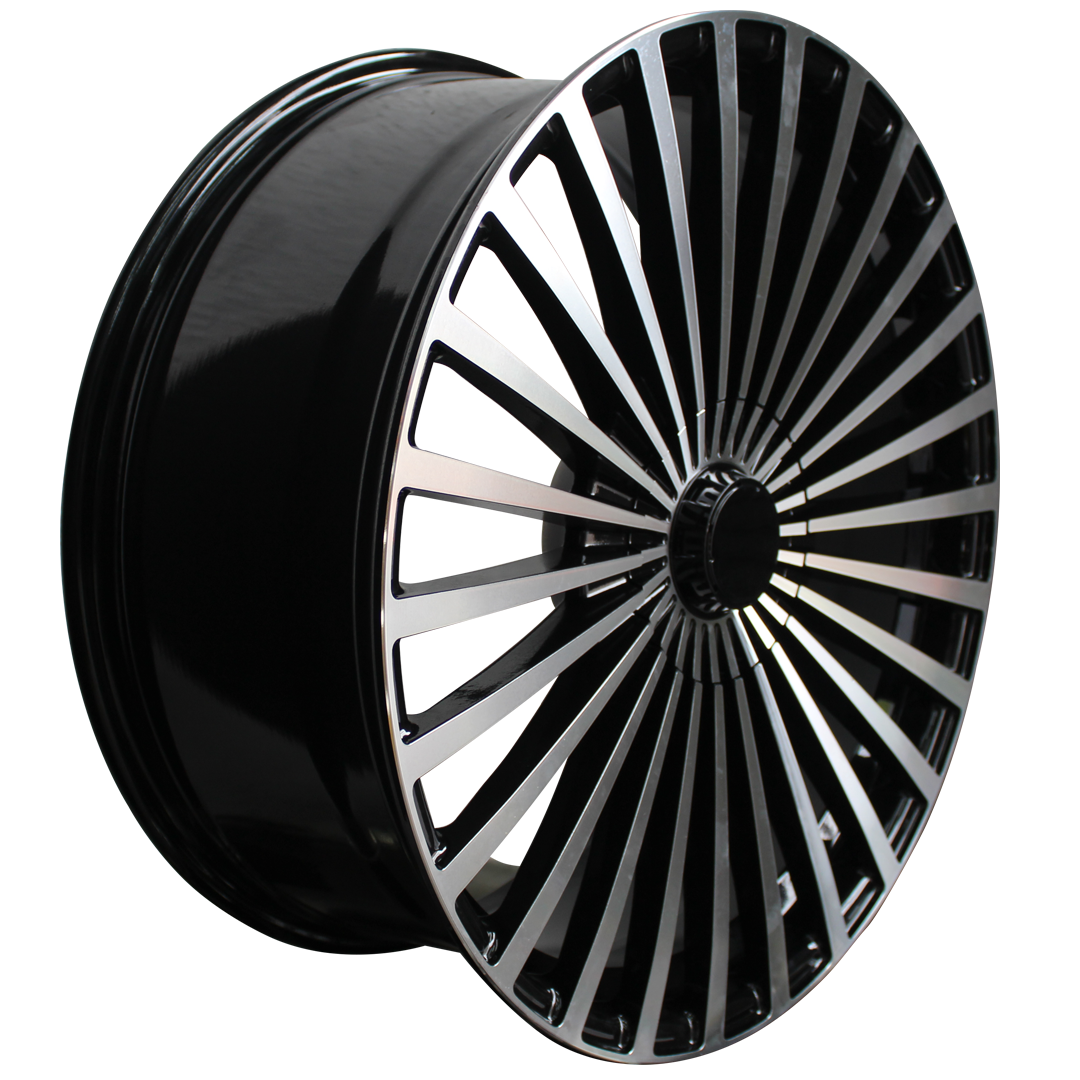 22 Inch - Scarface - 5x112 - N/W - Clear Powder Gloss Black Machined ...