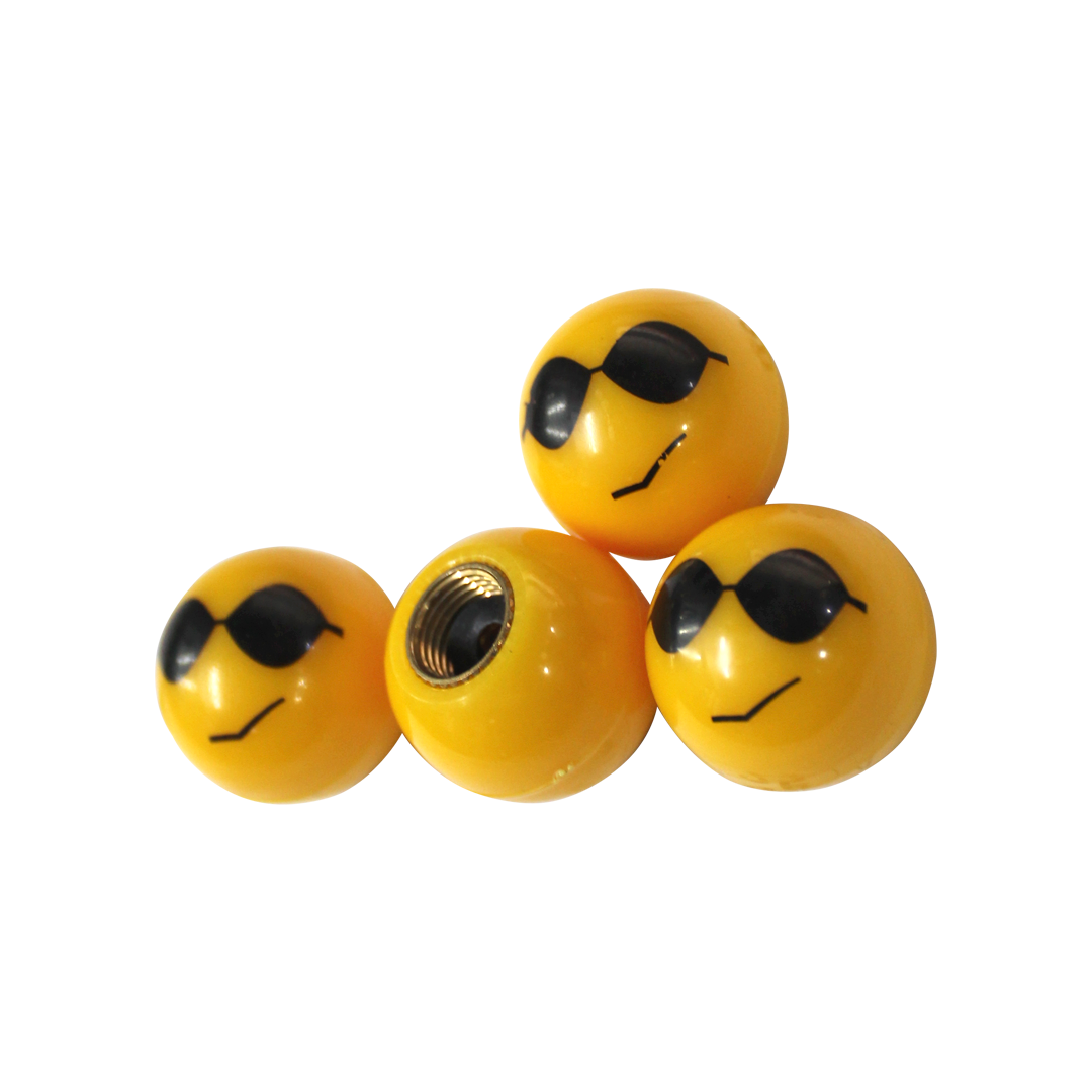 EMOJi Valve Caps Assorted Designs Available Sold As A Set Of 4 Standard ...