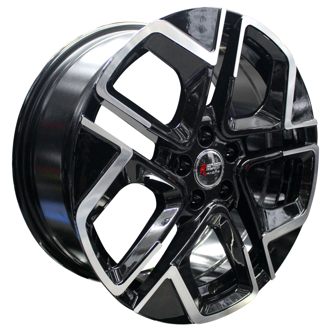 18 Inch - Fury - 5x112 - Black Machined Face Hyper Black 5X112 PCD 7.5J ...