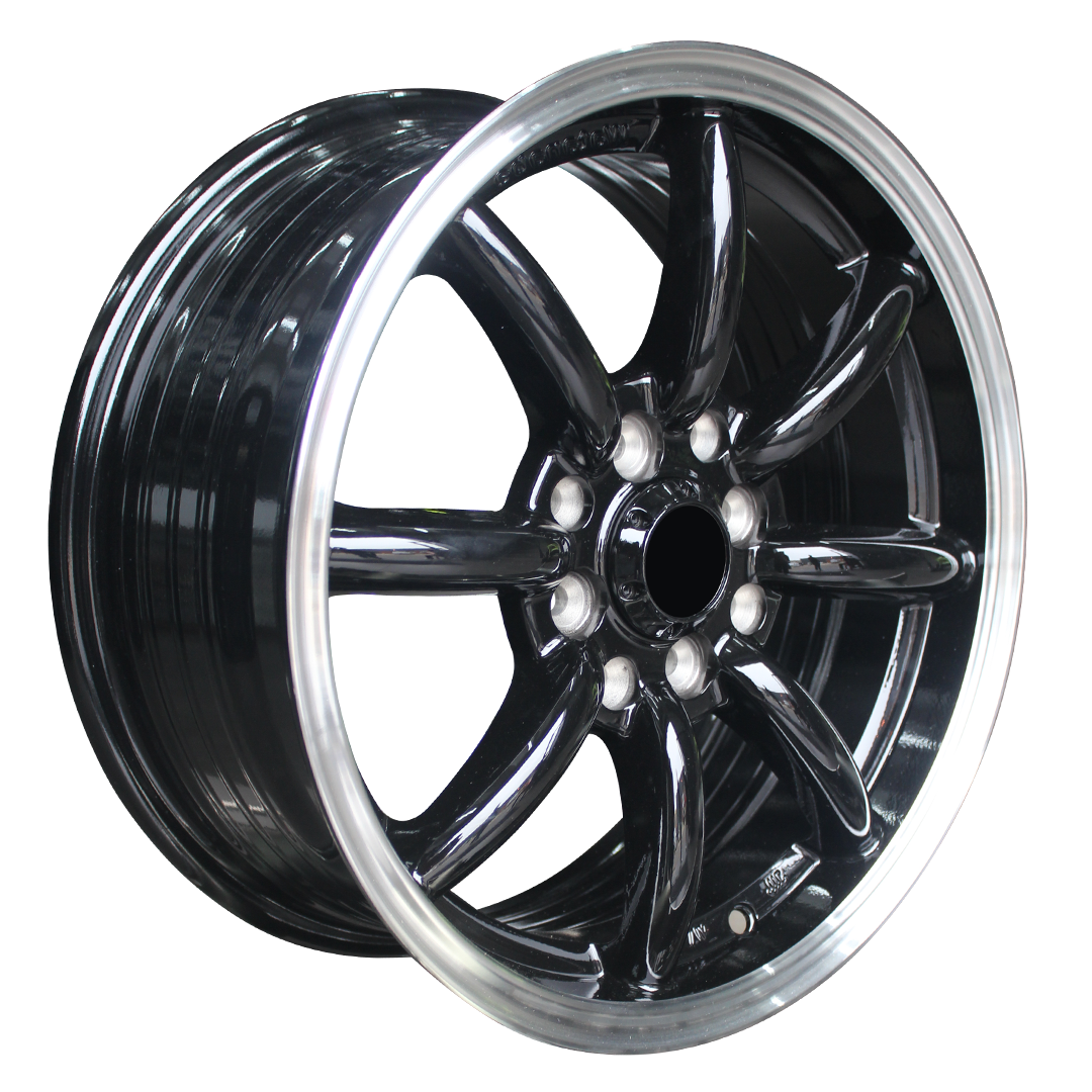 15 Inch - ShoGun - 4X100/114 - Black Machine Lip Black Machined Lip ...